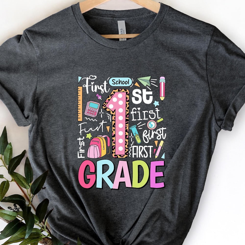 Vintage Hello First Grade, Back To School, Hello First Grade Rainbow ...