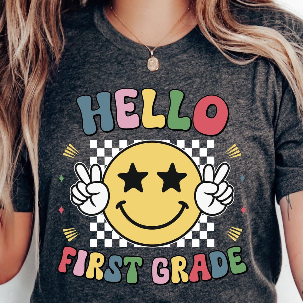 Vintage Hello First Grade Teacher 1St Grade Elementary School First ...