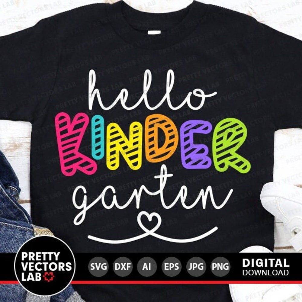 Vintage Hello Kindergarten, Back To School, Teacher, Dxf, Eps,, School ...