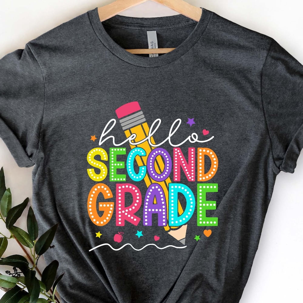 Vintage Hello Second Grade, Back To School, Hello Second Grade Rainbow ...