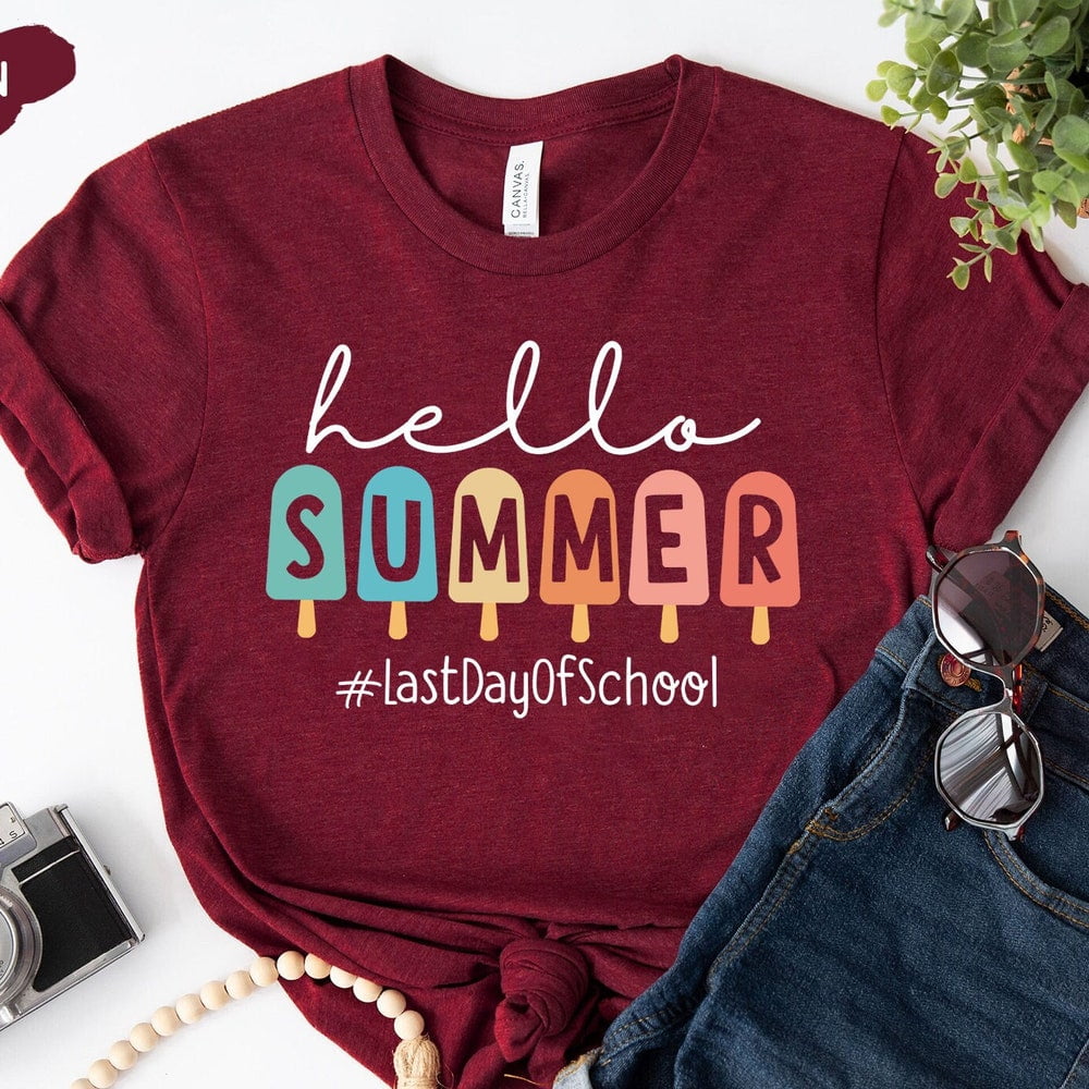 Vintage Hello Summer, Last Day Of School, Teacher, End Of School Year ...