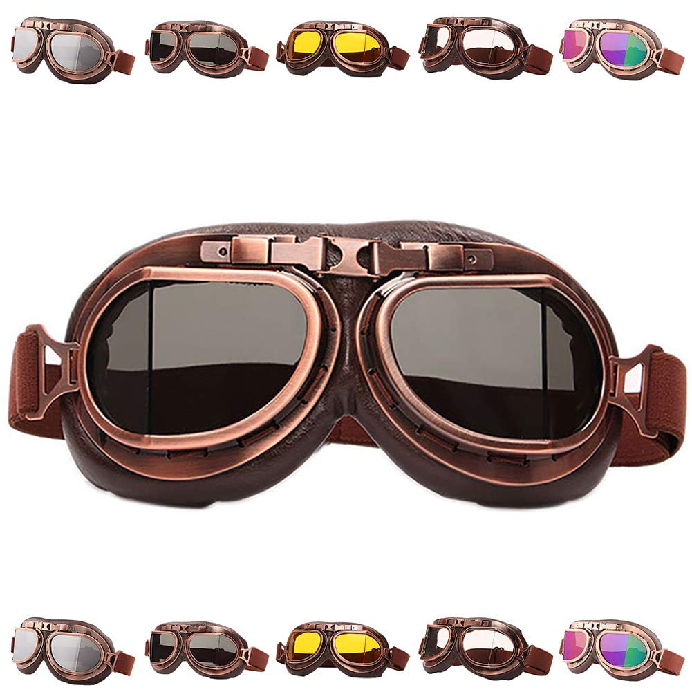 Vintage Helmet Goggles Motorcycle Goggles Bike Motorcross Pilot Goggle ...