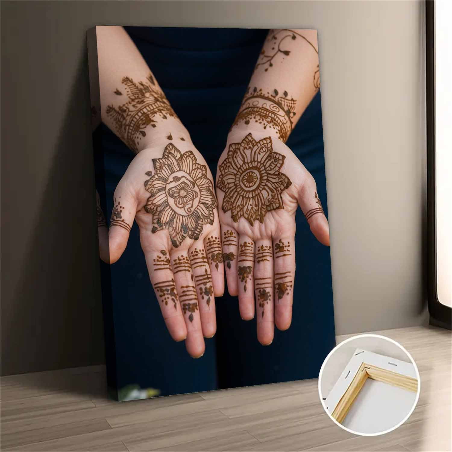 Vintage Henna Hands Canvas Wall Art Decor For Bedroom Living Room ...