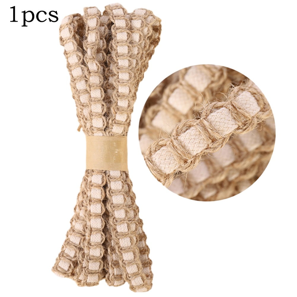Vintage Hessian Ribbon With Lace Trim 5M Roll For Gift Wrapping And ...