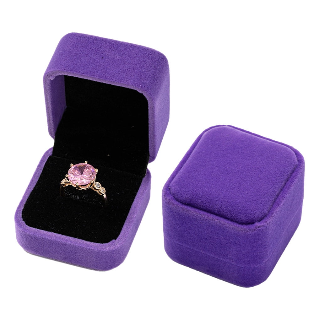 Vintage Hexagon Velvet Jewelry Single Ring Box Empty Case Holder for ...