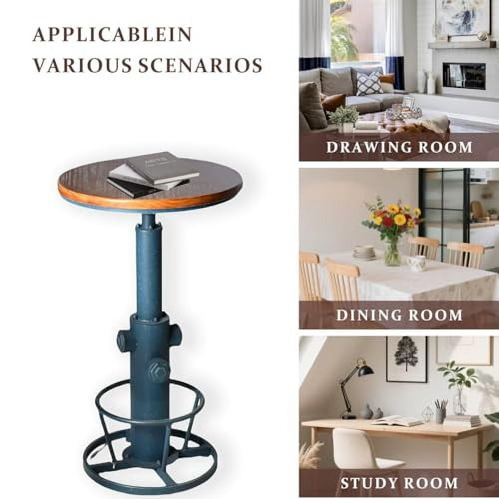 Vintage High Pub Table Industrial Bistro Bar Table Farmhouse Round ...