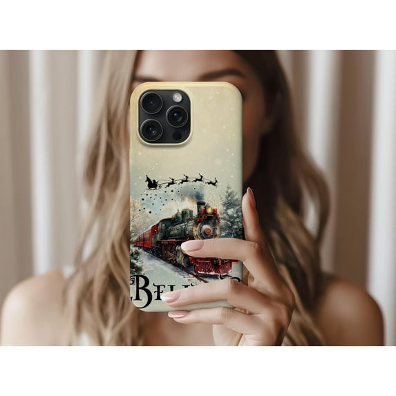 Vintage Holiday Train Winter Scene Phone Case with iPhone 17 to 11 Pro ...