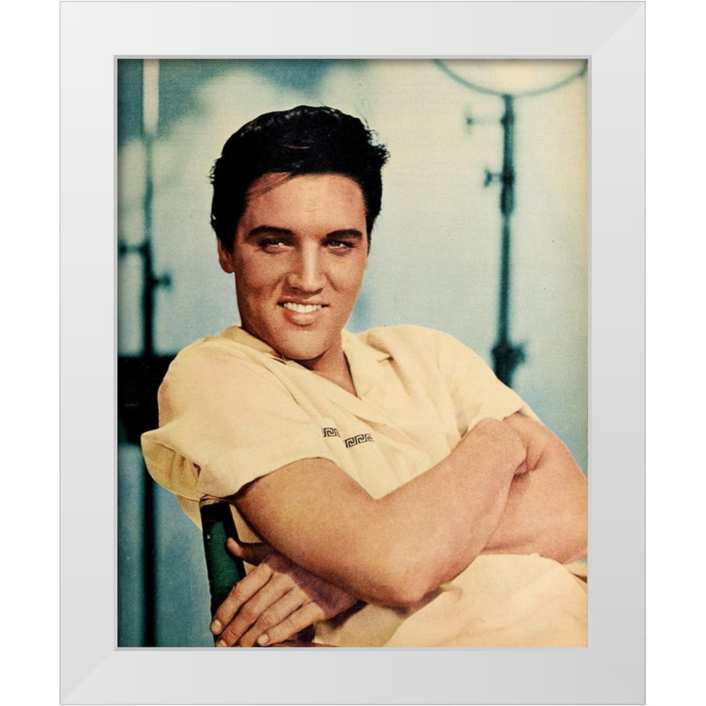 Vintage Hollywood Archive 26x32 White Modern Wood Framed Museum Art Print Titled - Elvis Presley ...