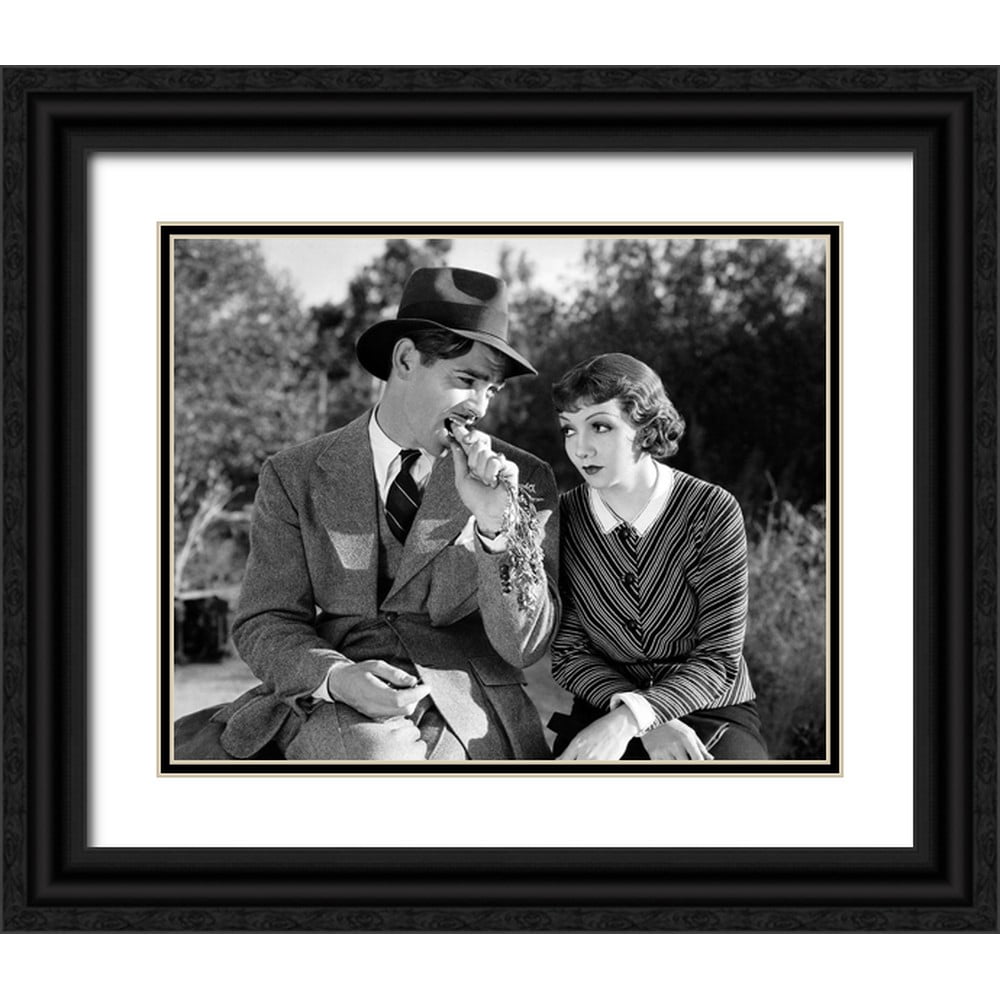 Vintage Hollywood Archive 32x26 Black Ornate Wood Framed with Double ...