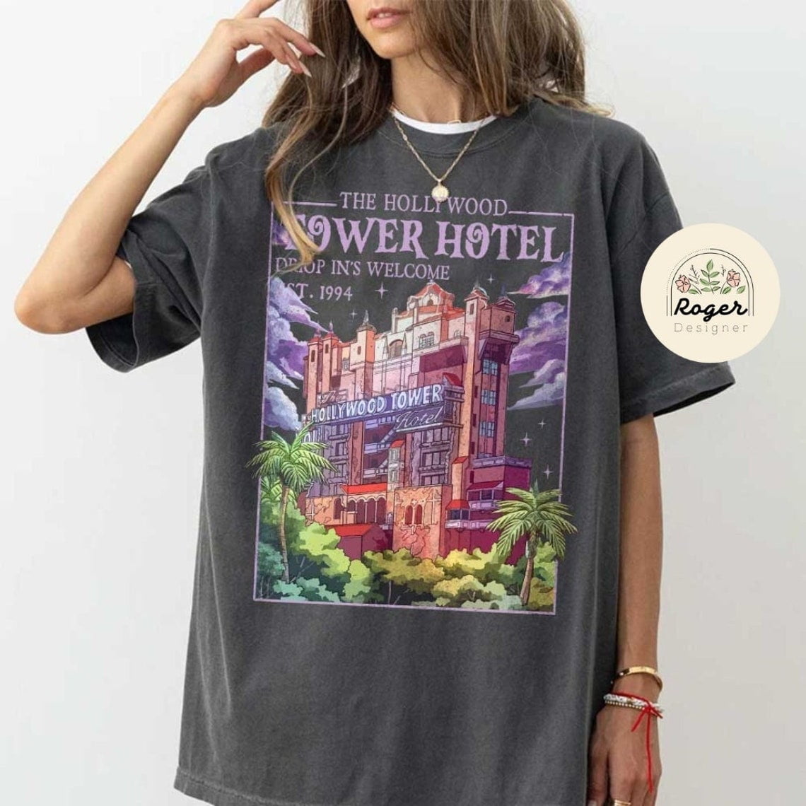 Vintage The Hollywood Tower Hotel Disney Hollywood Studios T-Shirt, WDW Disneyland Family ...
