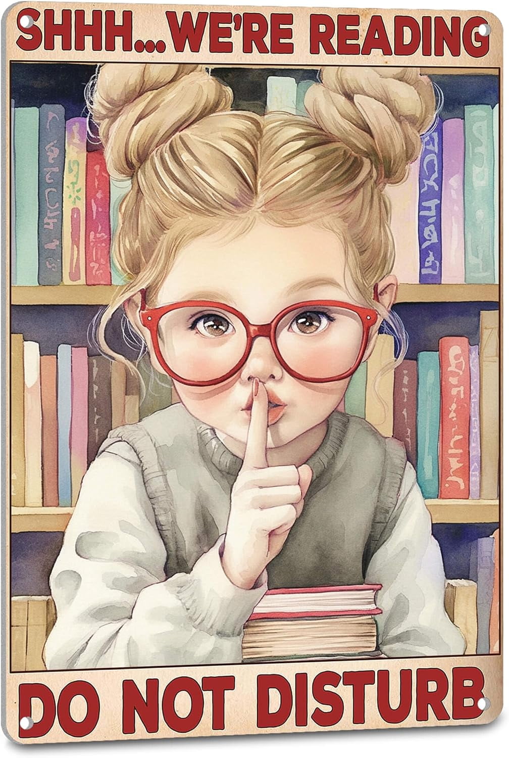 Vintage Home Library Decor Reading Sign - Shhh... We're Reading Do Not ...