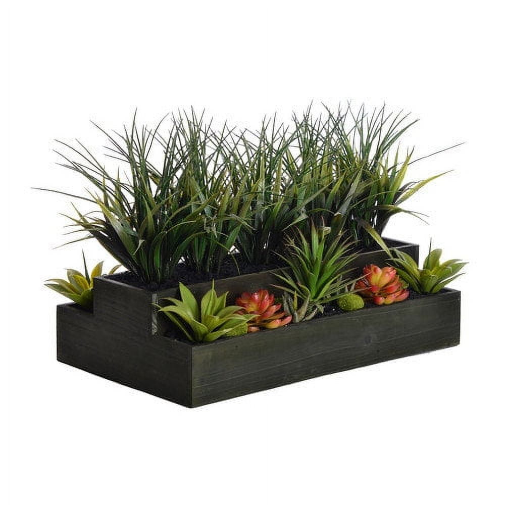 Vintage Home Plastic Grass in Rectangular Wooden Planter - Walmart.com