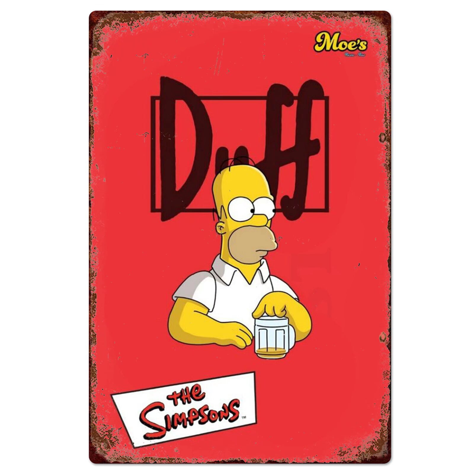Vintage Homer Simpson Duff Tin Sign Metal Poster Simpson Retro Plaque ...