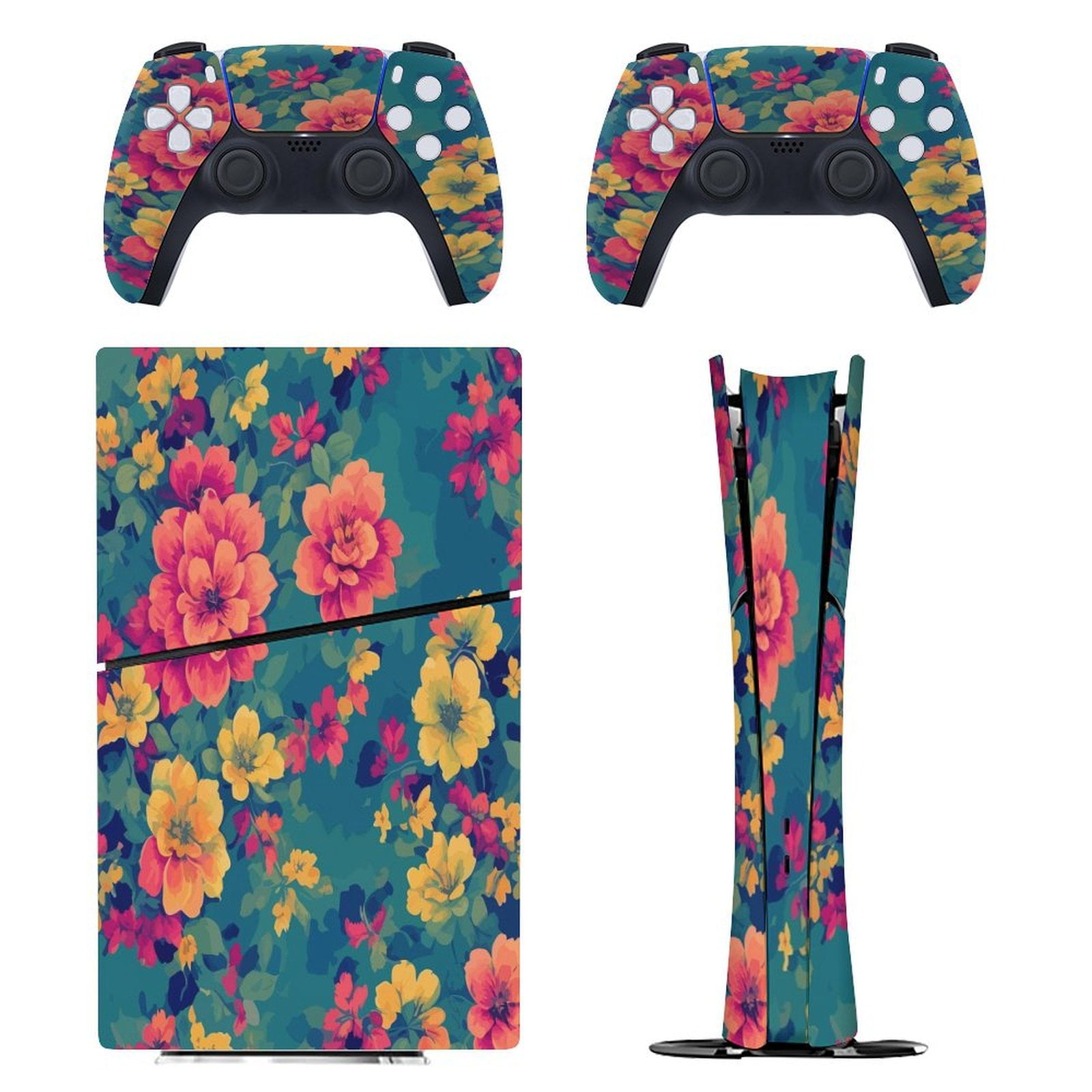 Vintage, Hong Kong Style, Flower PS5/PS5 Slim Digital Disc Skin Sticker ...