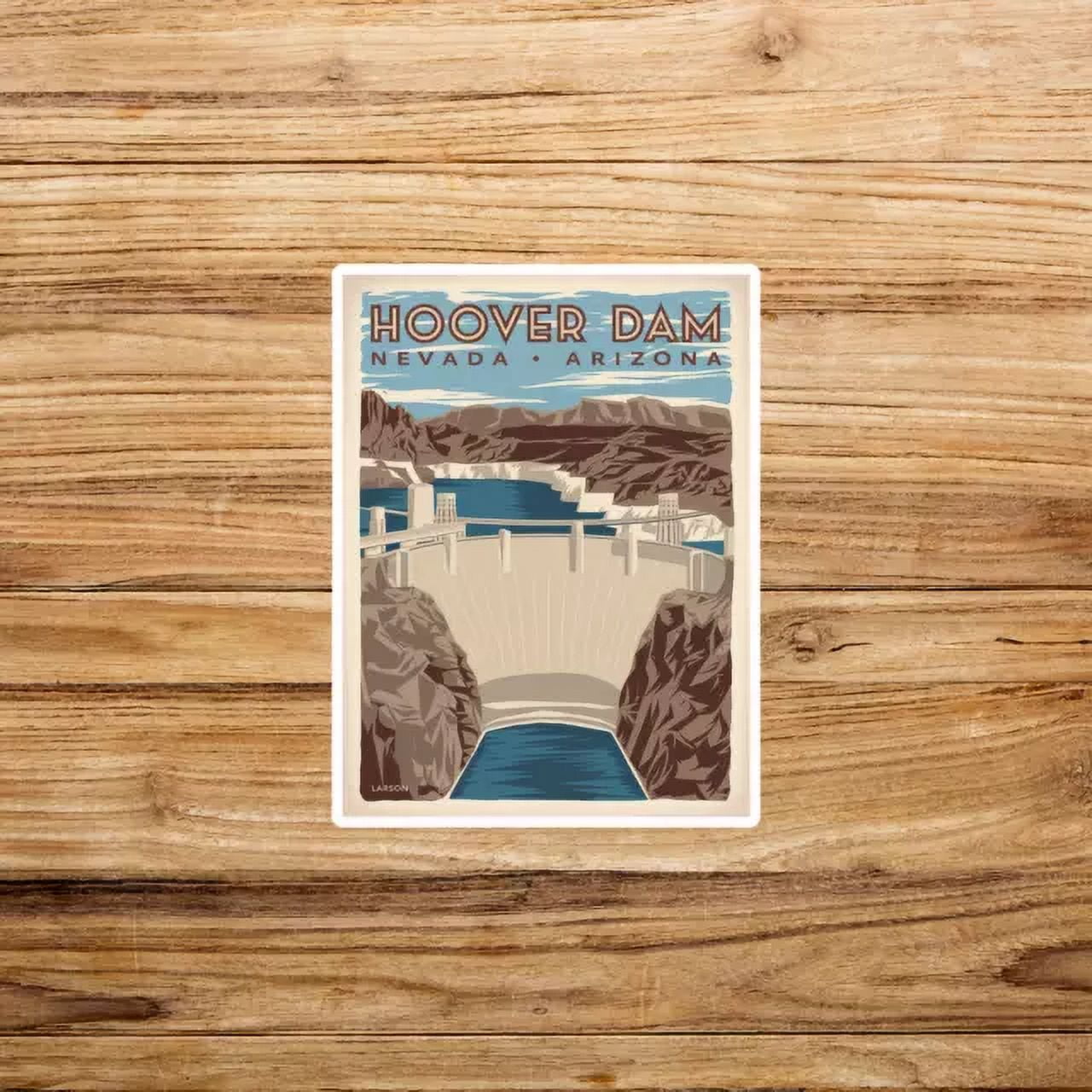 Vintage Hoover Dam Nevada Arizona Travel Sticker Print Wall Art ...
