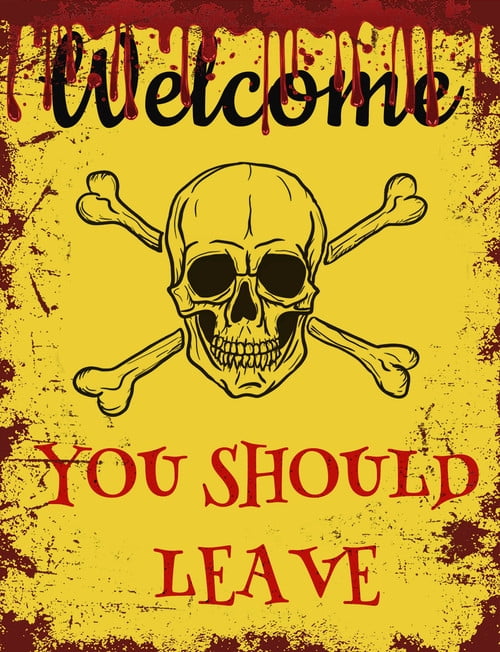 Vintage Horror Welcome You Should Leave Sign, Halloween Scary Yard Sign ...