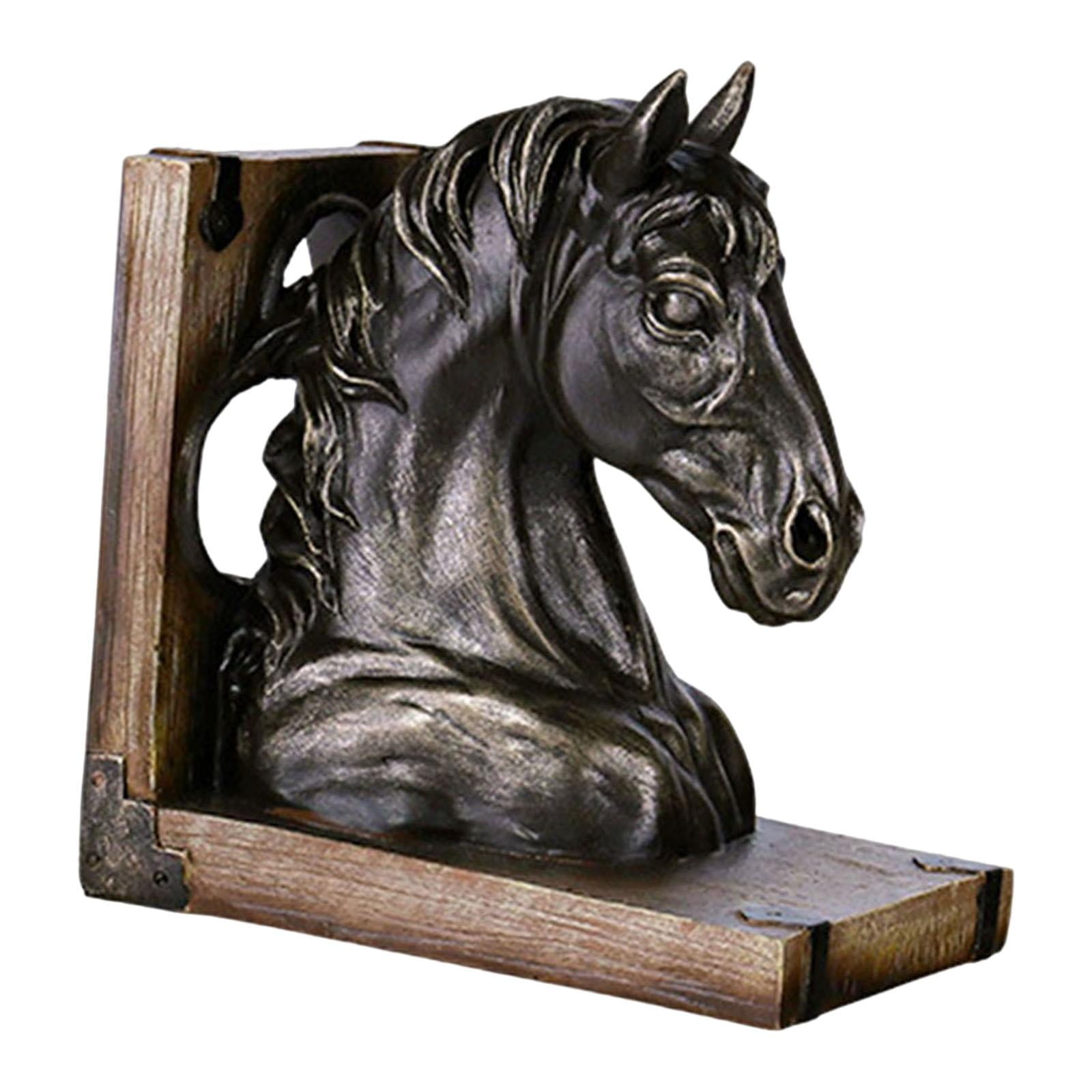 Vintage Horse Head Statue Figurine Bookend Book Stopper Crafts Animal ...