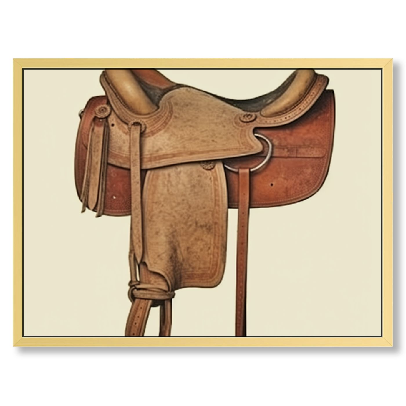 Vintage Horse Saddle Poster - Retro Western Print - Saddle Art - Horse ...