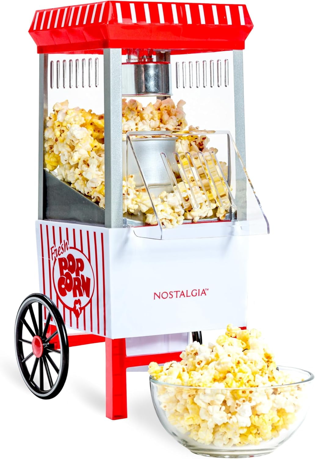 The Vintage Hot-Air Popcorn Maker Machine - Makes Up to 12 Cups - Oil ...
