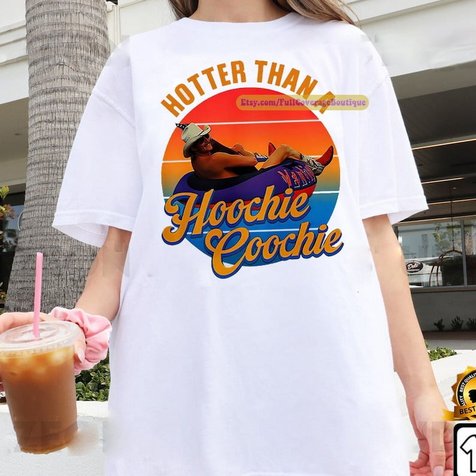 Vintage Hot.ter Th.an A Ho.ochie Co.ochie Tee Womens Summer Vacation ...