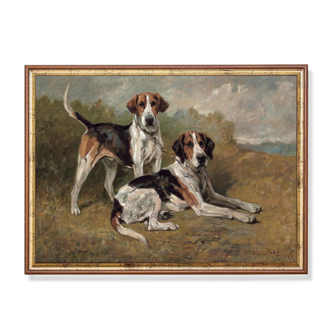 Vintage Hound Dog Poster Rustic Hunting Dogs Wall Art UNFRAMED Poster ...