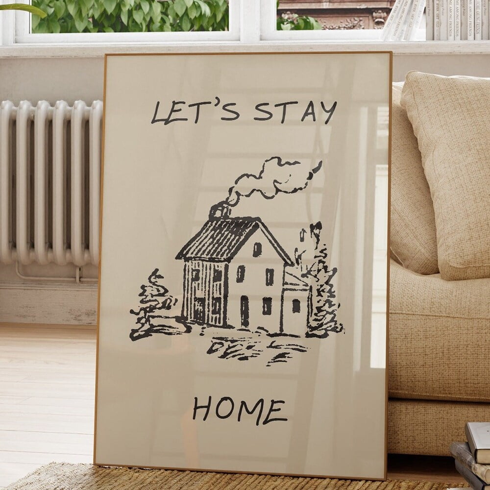 Vintage House Print Funny Introvert Poster Trendy Living Room Decor ...