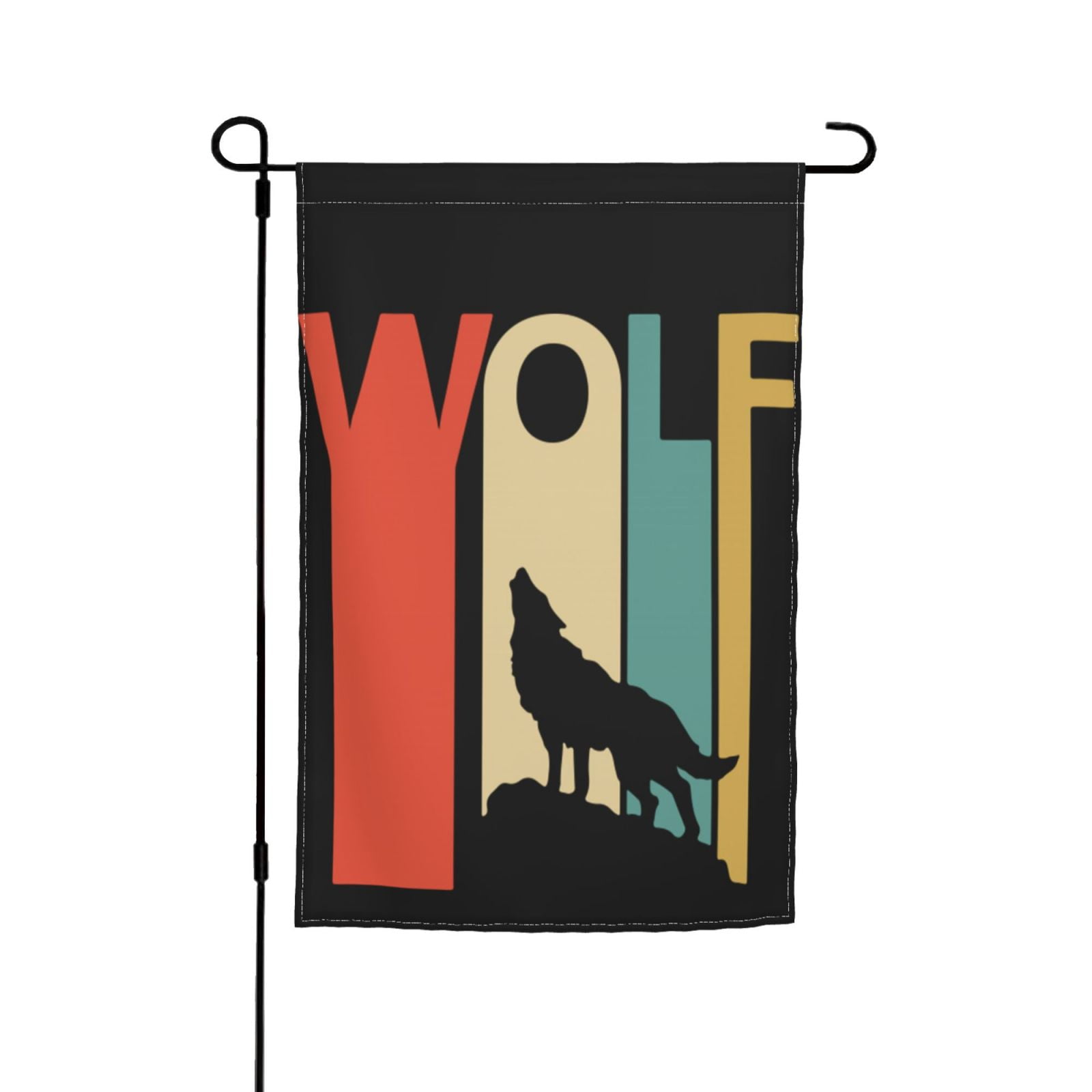 Vintage Howling Wolf Garden Flag 12x18 Inch, Double Sided Outside Sign ...