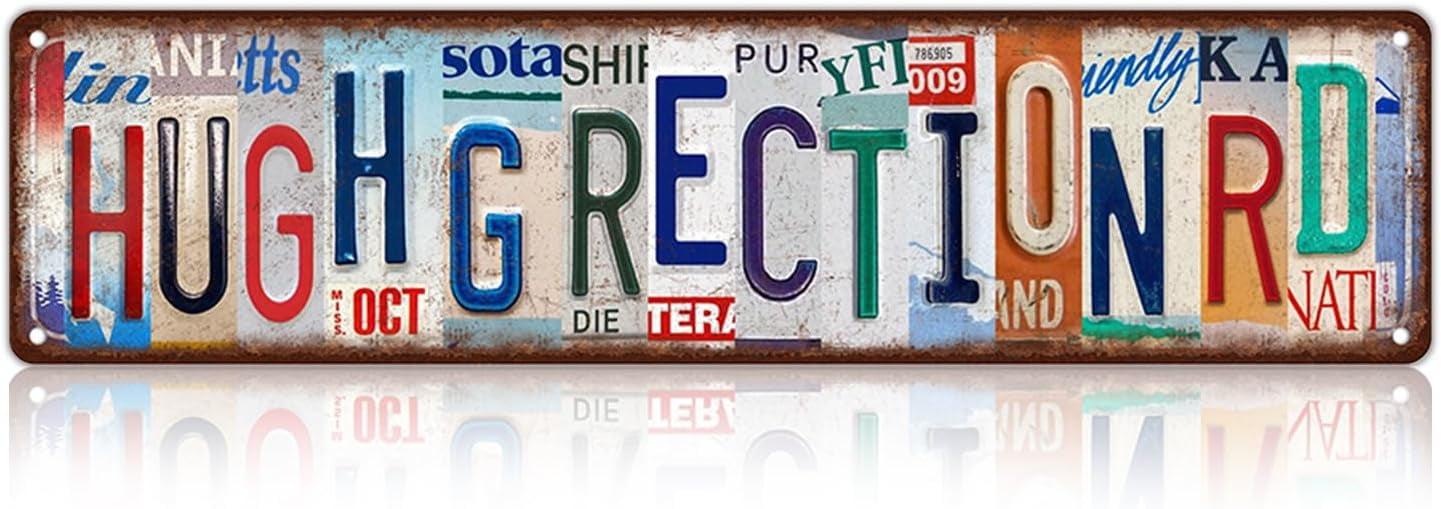 Vintage Hugh G Rection Rd Wall Decor Street Signs Home Bar Coffee Metal ...