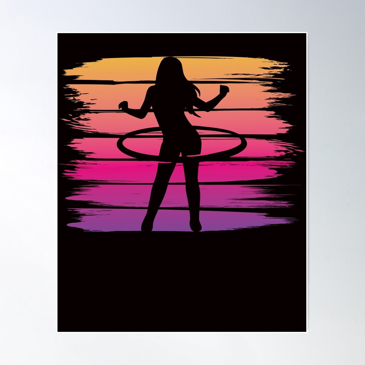 Vintage Hula Hoop Girl Hula Hooper Hooping Fitness Sports Poster Wall ...
