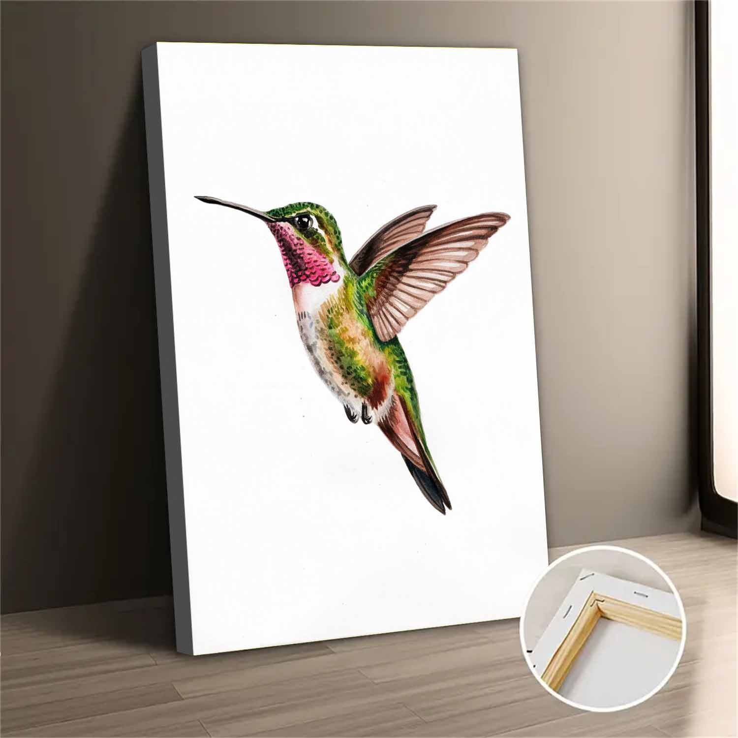 Vintage Hummingbird Canvas Wall Art Print for Bedroom Living Room Home ...