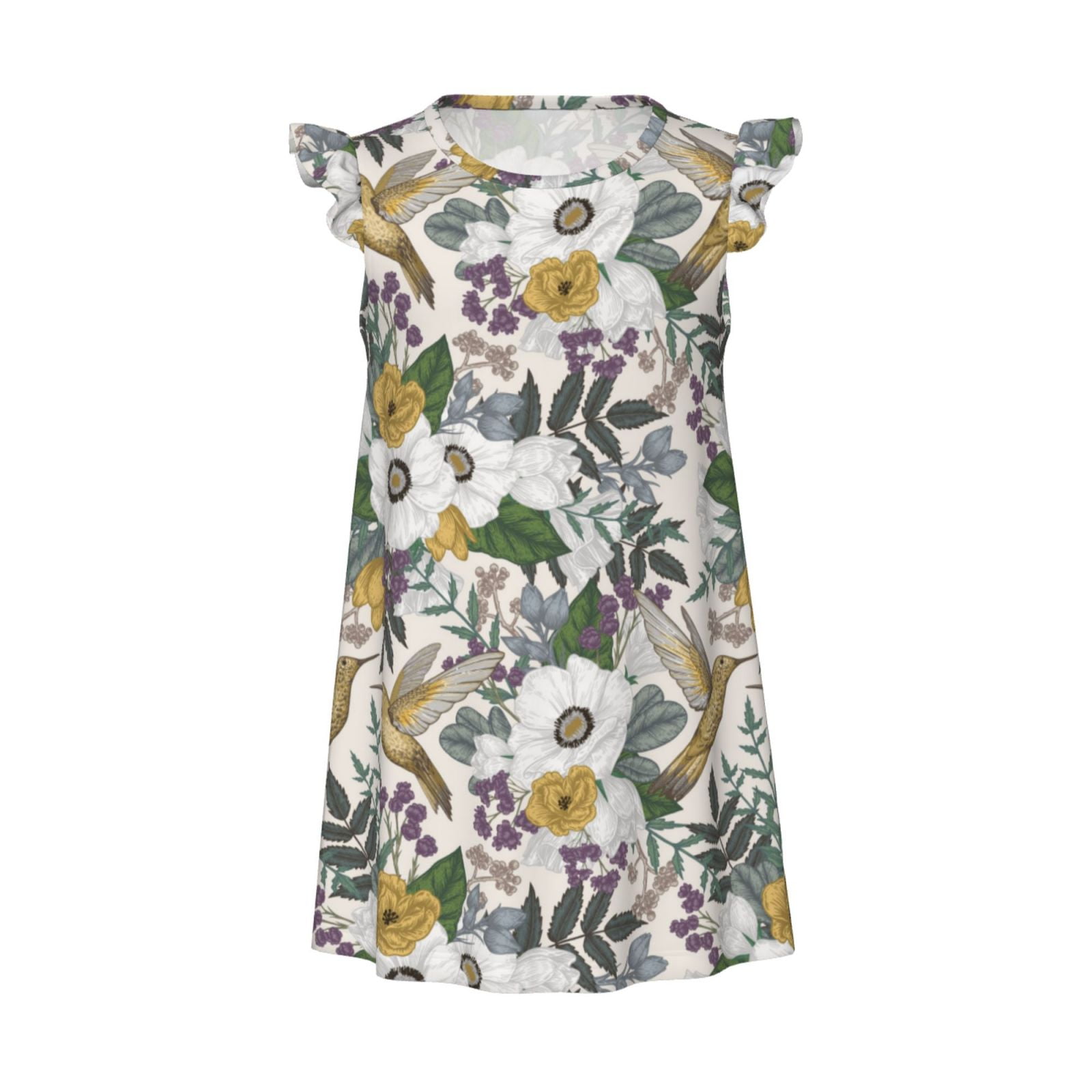 Vintage Hummingbird Flower Girls Nightgowns, Short Sleeves Princess ...