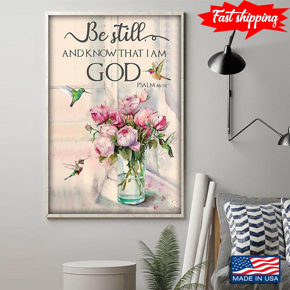 Vintage Hummingbirds & Pink Flowers Be Still And Know That I Am God ...