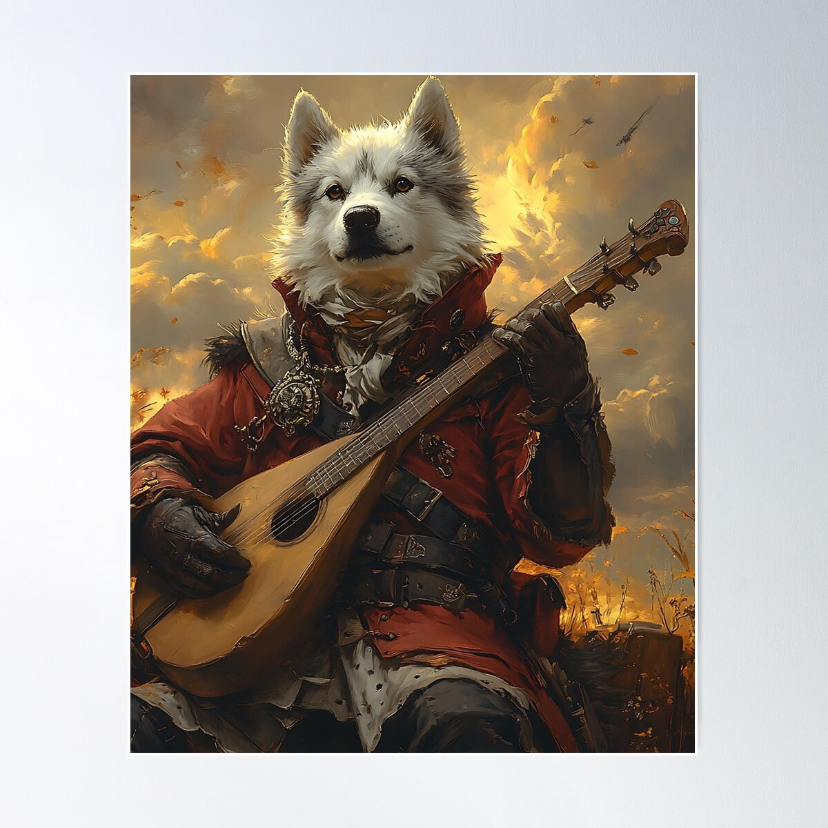 Vintage Husky Bard In A Fantasy World Poster Wall Art, Modern Wall ...