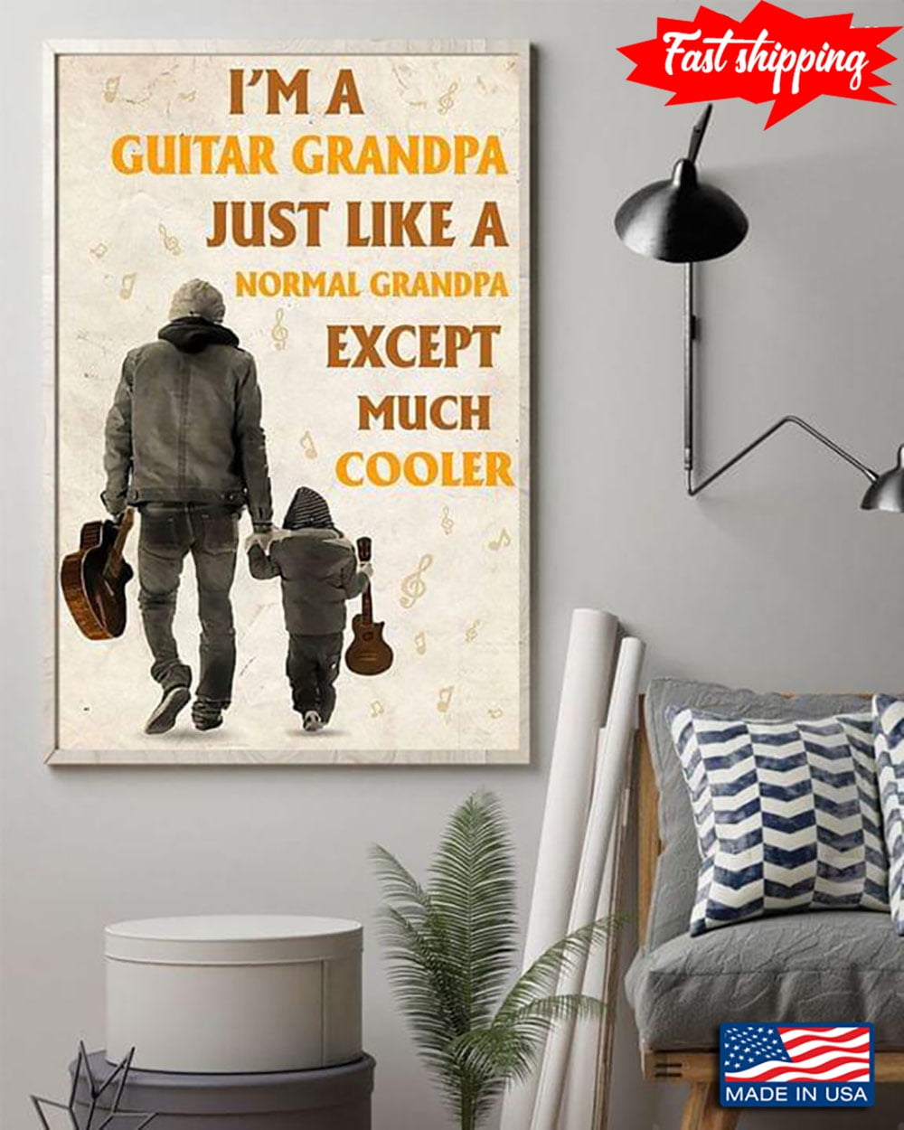 Vintage I'm A Guitar Grandpa Just Like A Normal Grandpa Except Much ...