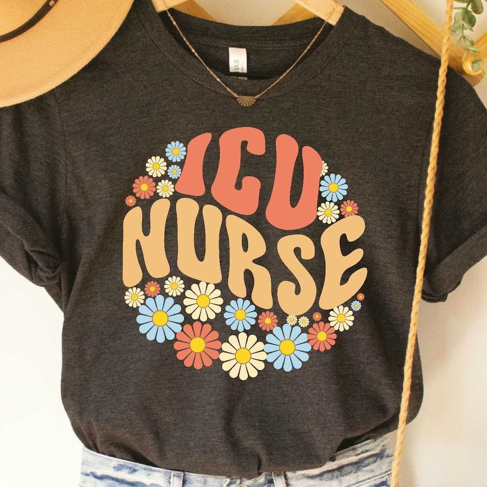 Vintage Icu Nurse Intensive Care Unit Nurse Nursing Student Flower ...
