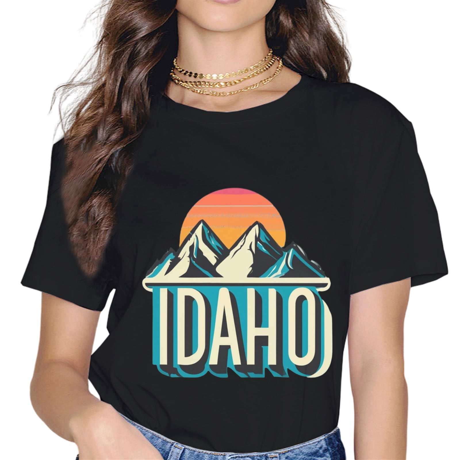 Vintage Idaho ID Mountains Outdoor Wildness Retro T-Shirt - Walmart.com