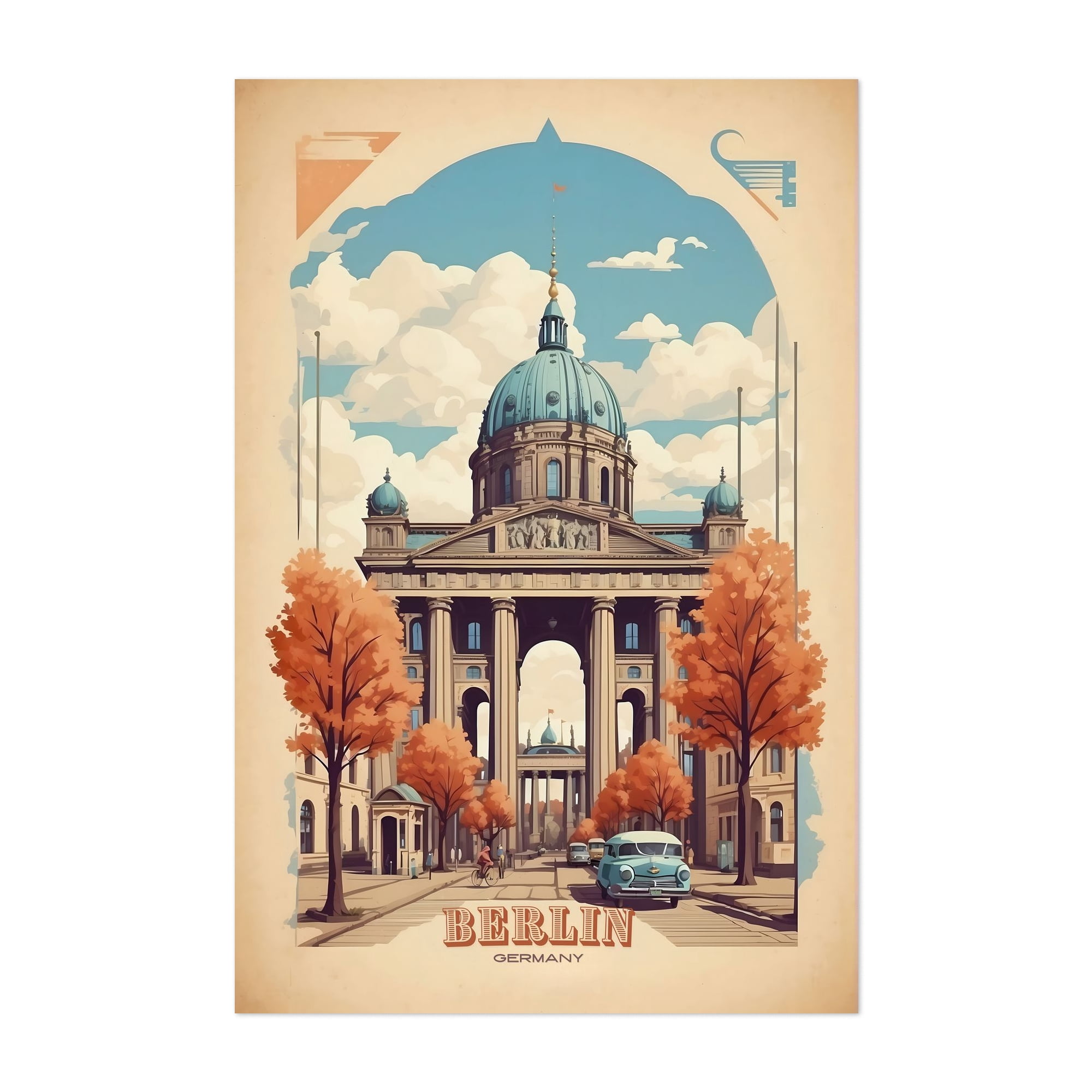 Vintage Illustration of Autumn in Berlin - Berlin Berlin Germany ...
