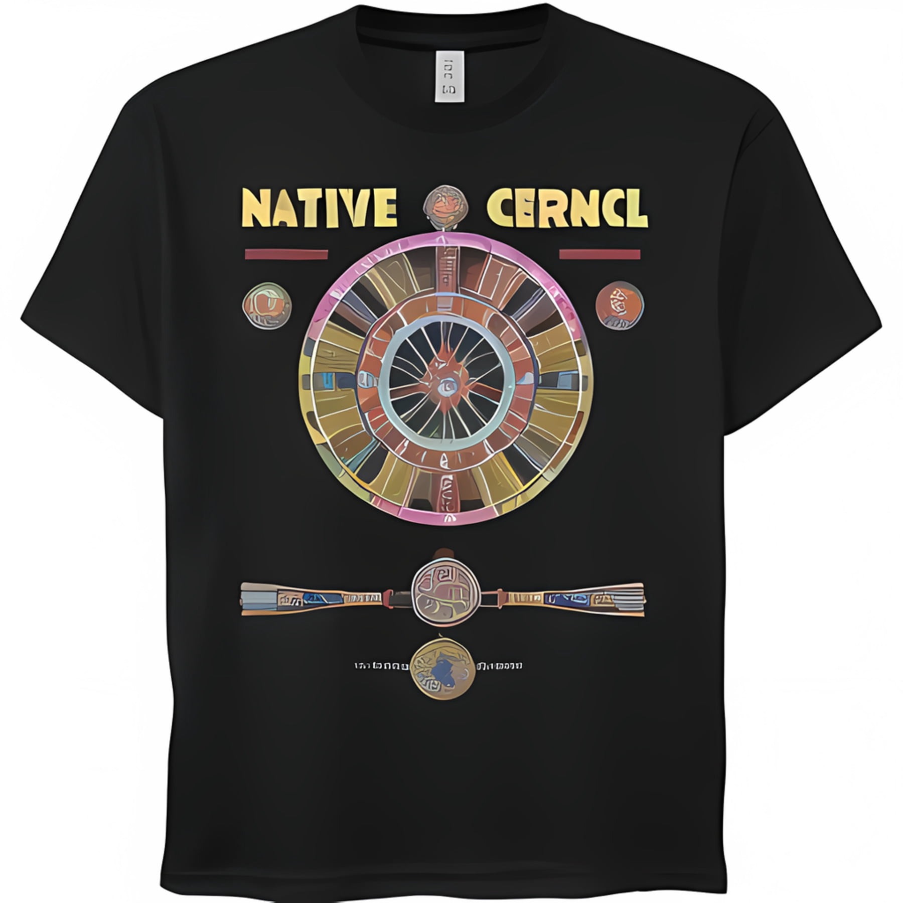 Vintage Indigenous Circle T-Shirt NPal Controls Native Circular Design ...
