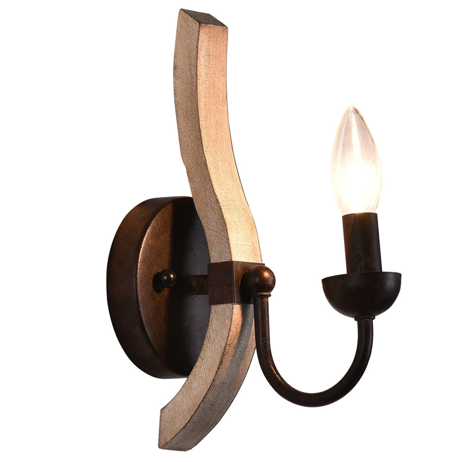 Vintage Indoor Wall Sconces, 1-Light Distressed Metal Wall Lamp for ...