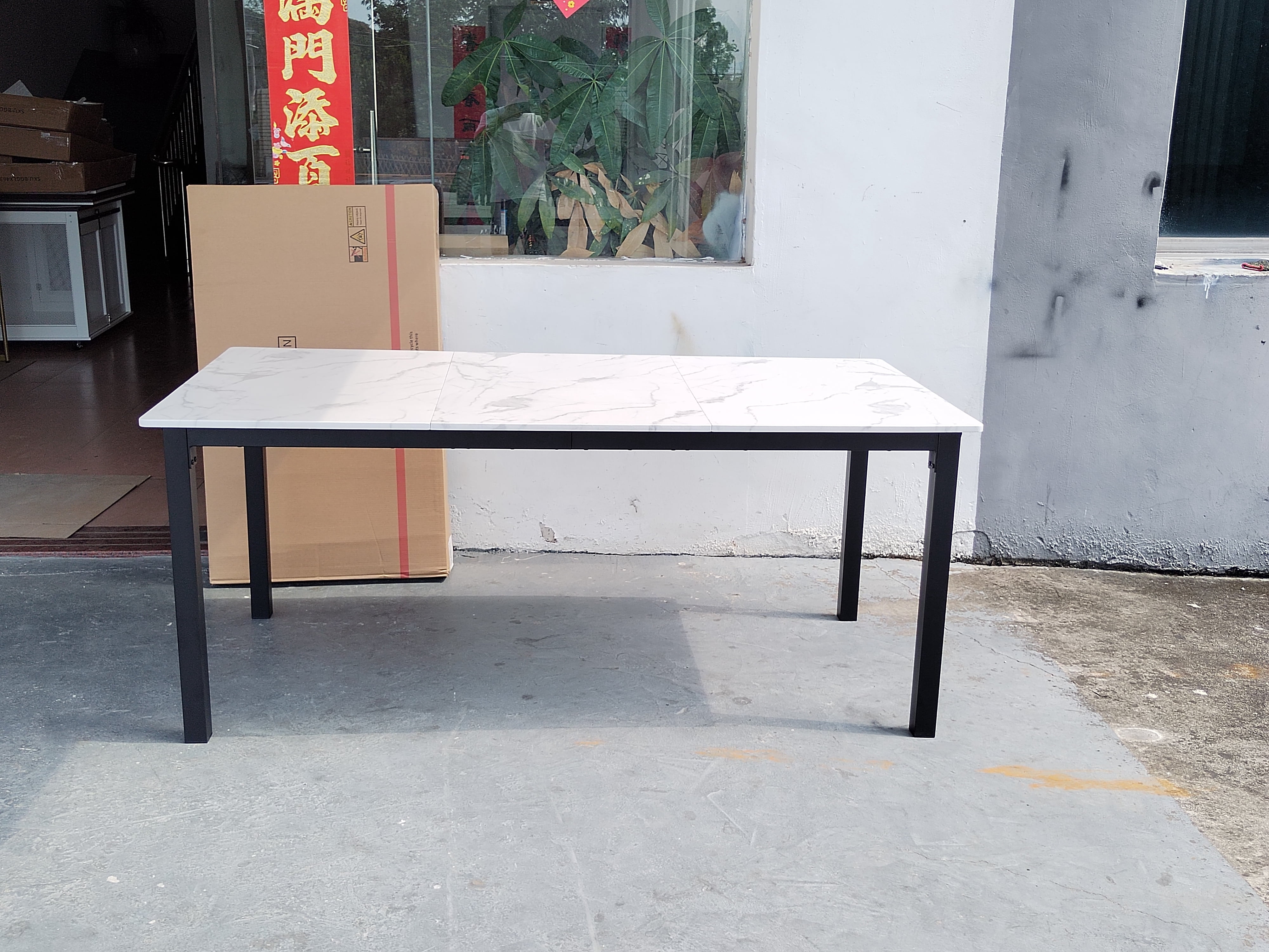 Vintage Industrial Dining Table, Large Rectangular Kitchen Dining Table ...