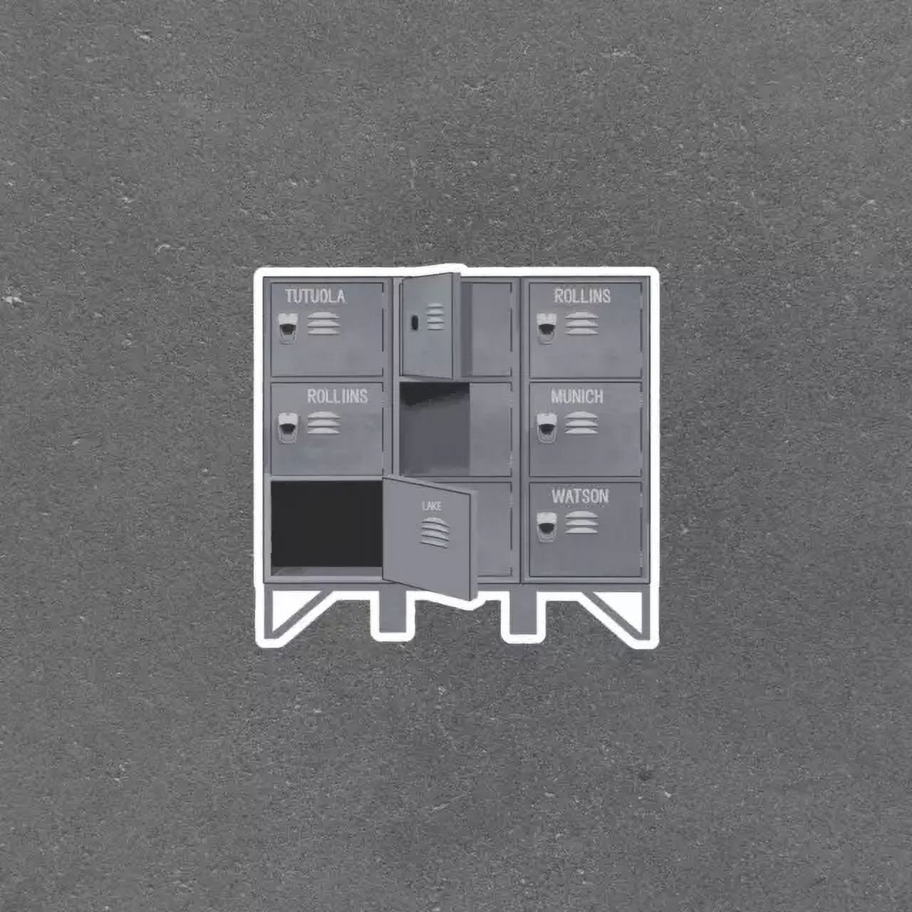 Vintage Industrial Gray Metal Locker Sticker Labels For Home Office ...