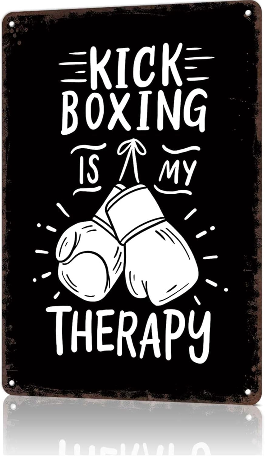 Vintage Inspirational Metal Sign Kickboxing Kickboxer Workout Room ...