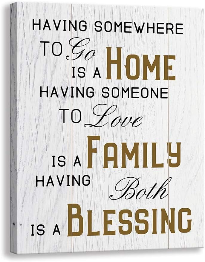 Vintage Inspirational Motto Canvas Wall Art | Welcome to Our Home ...