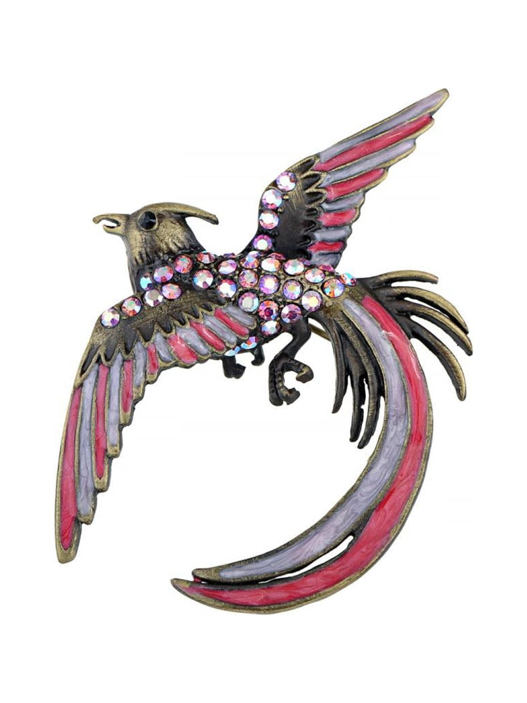 Vintage Inspired Aurora Borealis Crystal Rhinestone Cool Phoenix Bird ...