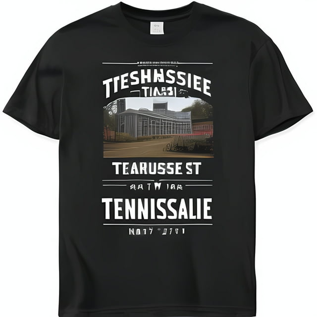 Vintage Inspired Black T-Shirt with Architectural Tennis Club Graphic ...