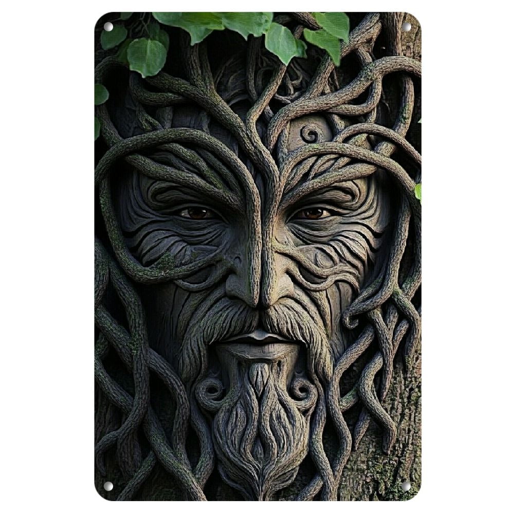 Vintage-Inspired Iron Wall Art Sign - Celtic Tree Elf Theme, Perfect ...