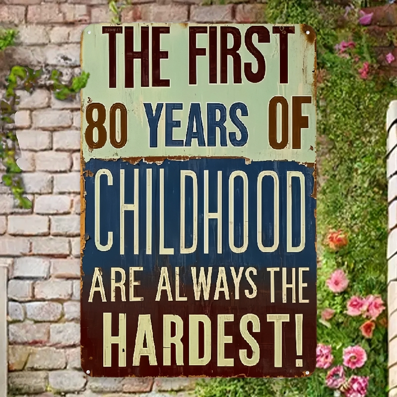 Vintage-Inspired Motivational Metal Tin Sign - The First 80 Years of ...