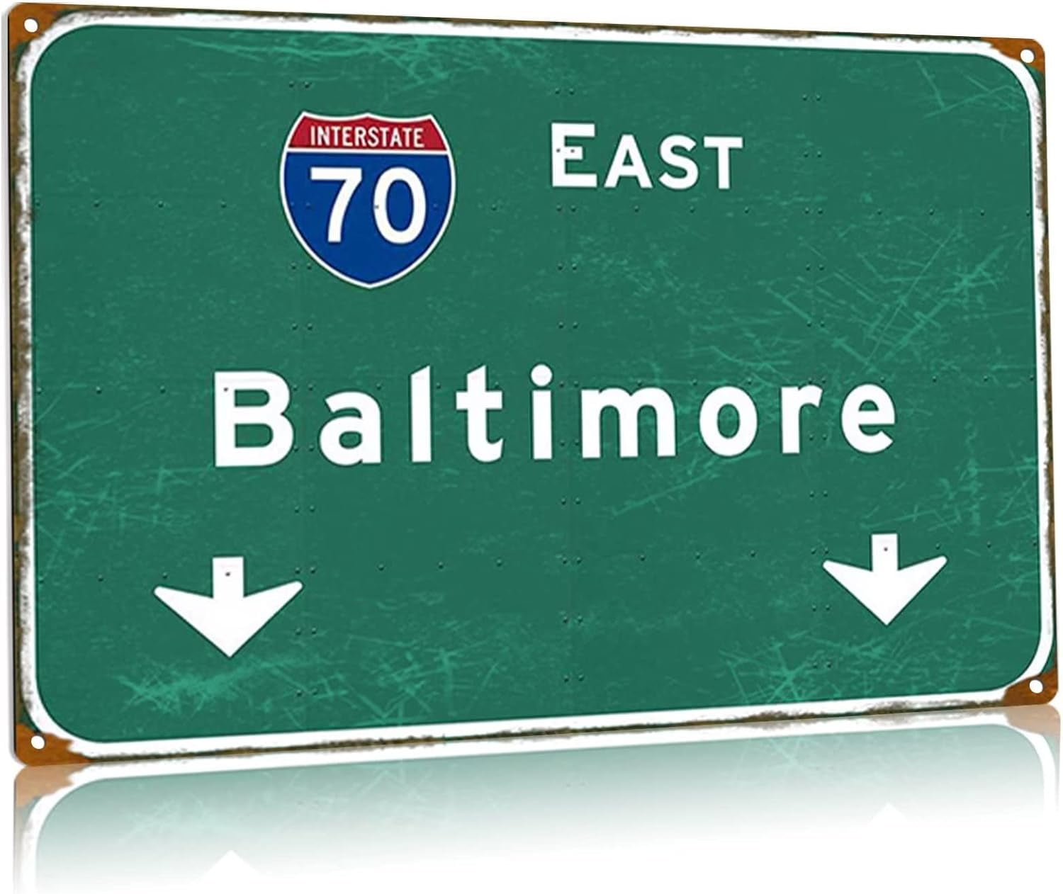 Vintage Interstate 90 Metal Pewter Signs East Boston Directional Road ...