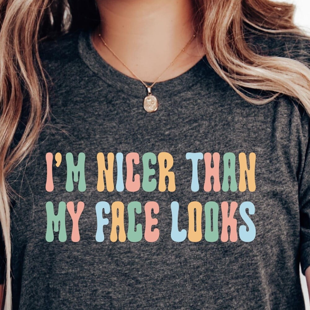 Vintage Introvert I'M Nicer Than My Face Looks Funny Quotes Sassy Girl ...