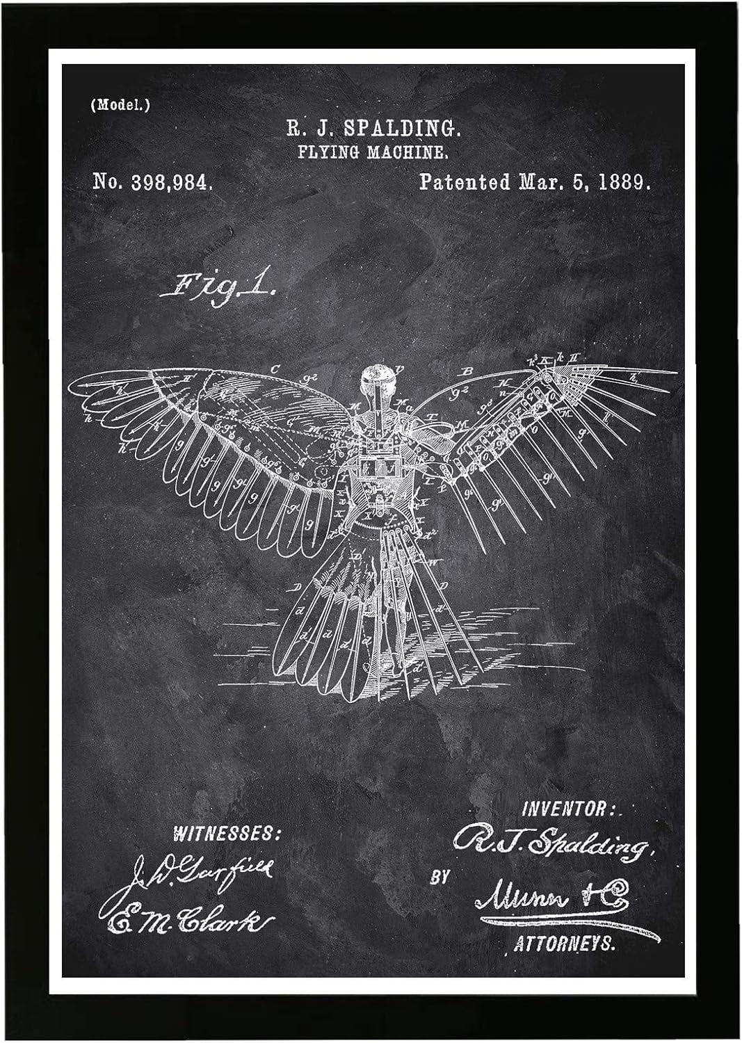 Vintage Invention Blueprint Man Cave Unframed Wall Art Painting ...